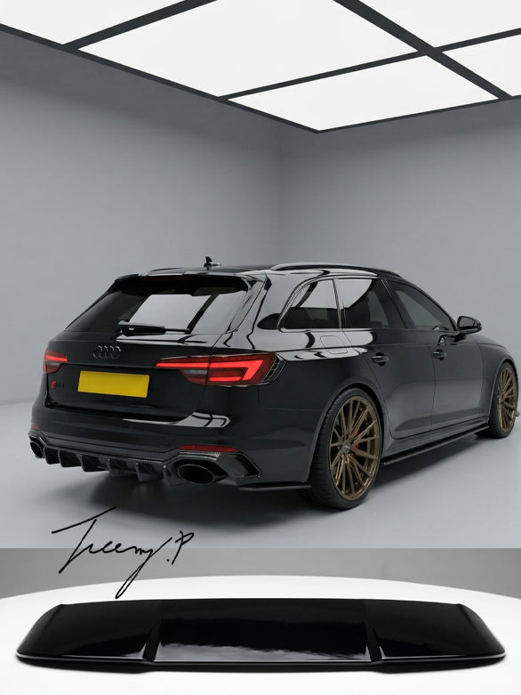 Audi A4 B9 Avant (2017+) RS4-Look Rear Roof Boot Spoiler - Gloss Black ...