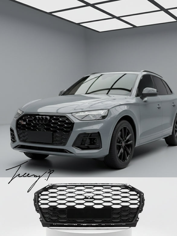 Audi Q5 SQ5 80A (2021+) RSQ5 Look Front Honeycomb Mesh Grille Gloss Bl ...