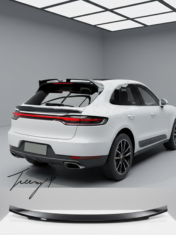 PORSCHE MACAN 2014 - 2025 GLOSS BLACK REAR BOOT SPOILER MID WING LIP B ...
