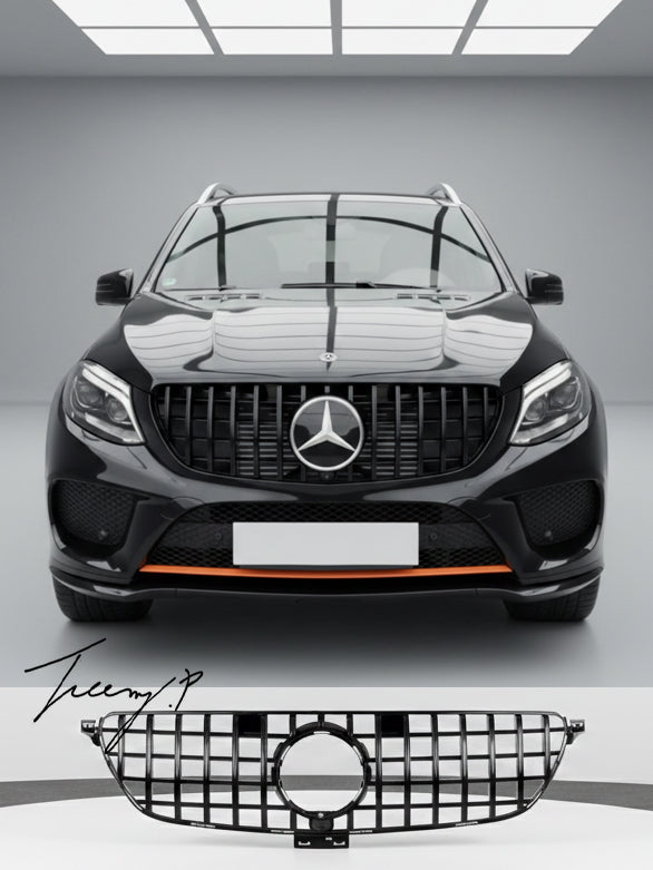 Mercedes GLE-Class C292 Coupe (2015+) GT Style Gloss Black Front Grill ...