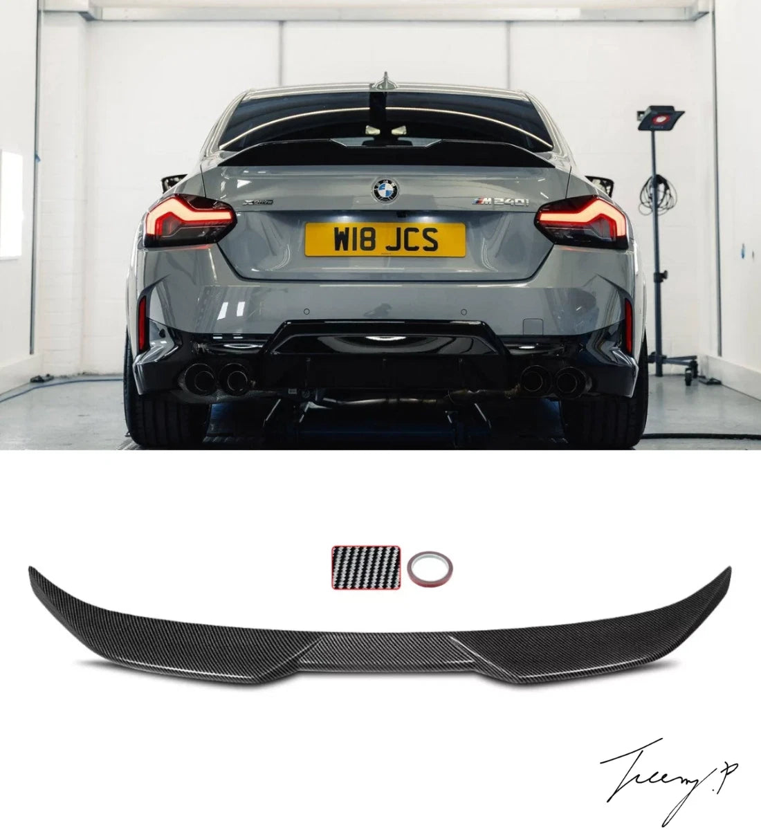 BMW 2 Series G42/G87 M240i Performance Style Carbon Look Rear Boot Spo ...
